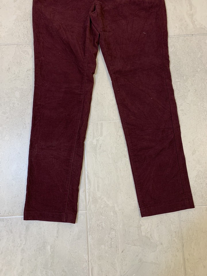 Women's 6 A New Day Slim Stretch Tapered Mid Rise Burgundy Corduroy ...