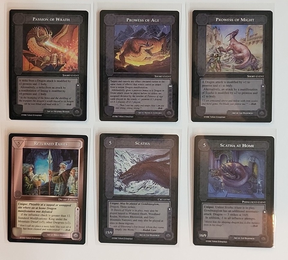 MIDDLE EARTH CCG MECCG THE DRAGONS METD EXPANSION COMPLETE SET 180 ...