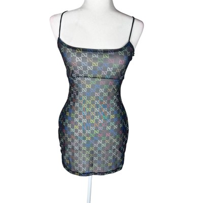 Unbranded Rainbow Sheer Slip Dress With Rainbow Bow Logo Size Small 13 ...