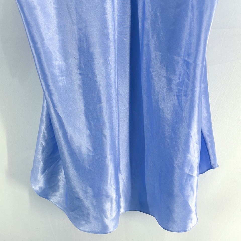 Vintage Laura Adams Baby Blue Satin Mini Slip Dress Large Coquette ...