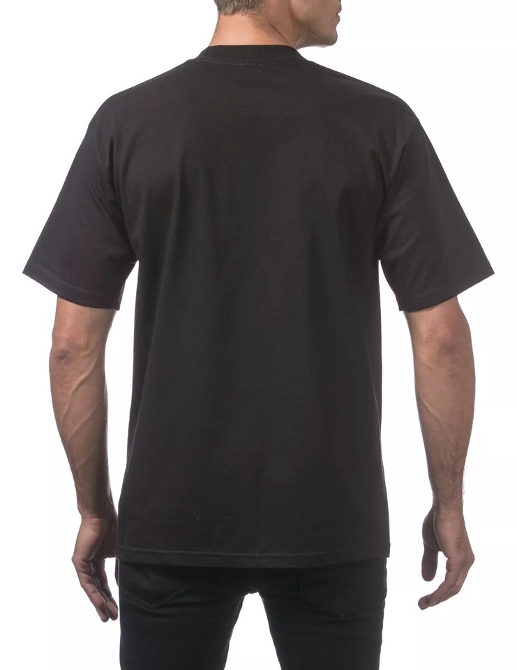6 Pack ProClub Pro Club Mens Heavyweight Black Short Sleeve T-Shirts ...