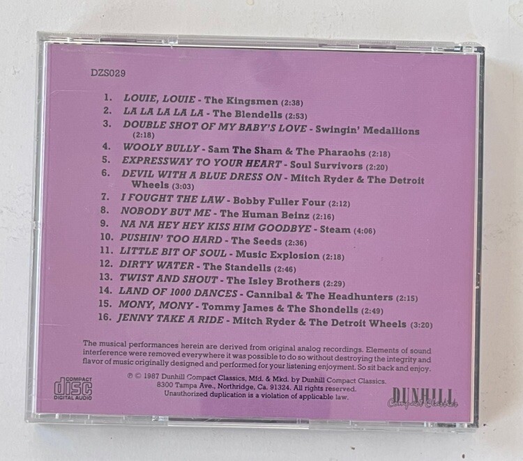 toga rock / Dunhill records 1987 cd DZS029 Tested | eBay