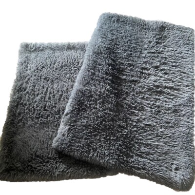 Koolaburra By Ugg 2 Pc Gray Faux Fur Bathroom Rugs 30”x21”, 25”x 37.5 ...
