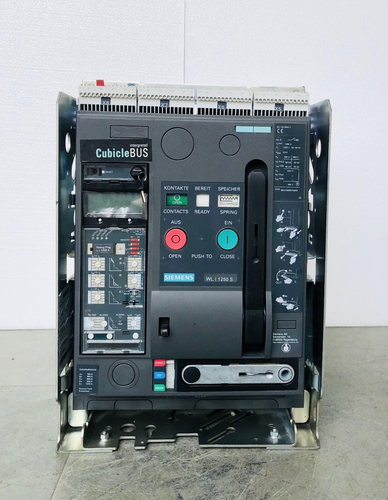 SIEMENS WLI 1250S INTEGRATED CUBICLE BUS CIRCUIT BREAKER 1250A W ...