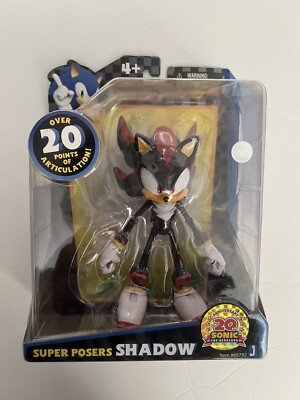 NEW 2011 Sonic The Hedgehog Super Posers SHADOW 7” Figure 20th ...