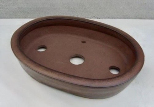 Japanese Bonsai pot TOKONAME SHIDEI Unglazed Oval shape Medium size ...