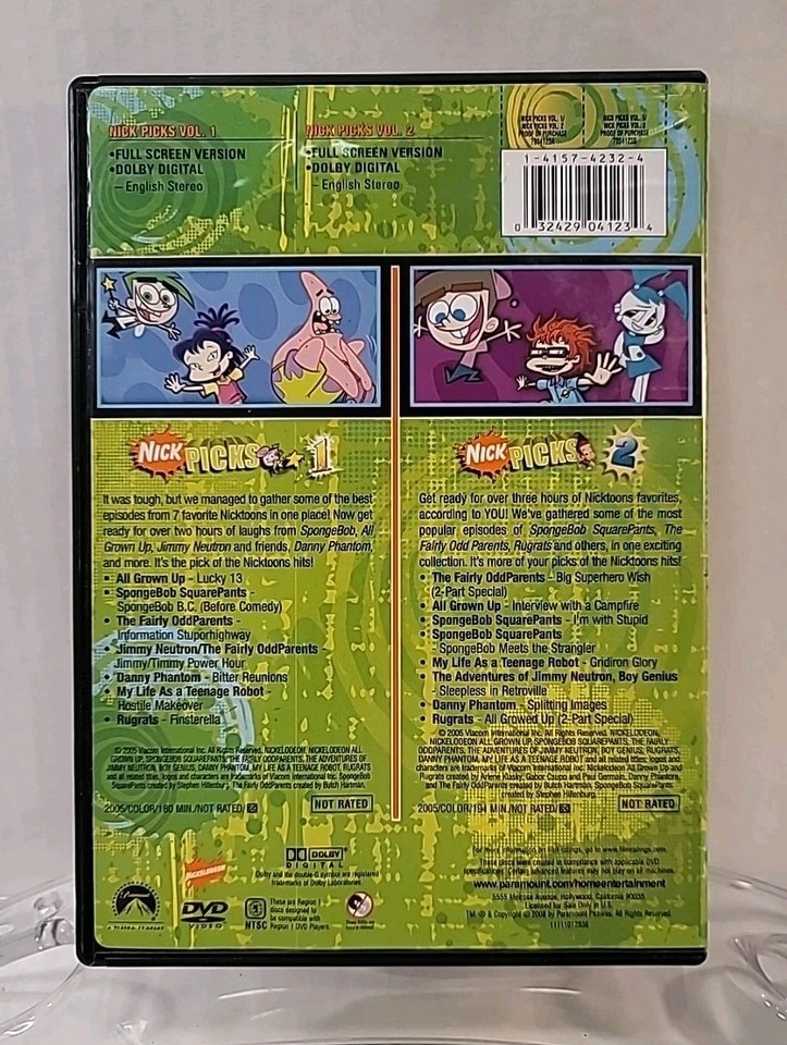 Nickelodeon Nick Picks Double Feature 1 And 2 DVD OOP RARE | eBay