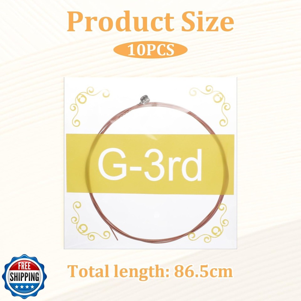 Acoustic Guitar G Strings 10 Pcs Stainless Steel Wire Strings Ball End ...