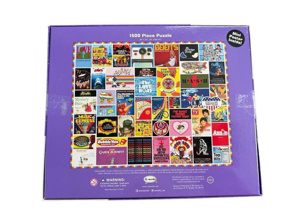 Colorful 1970s Pop Culture Themed Collage Jigsaw Puzzle 1500 pcs | eBay