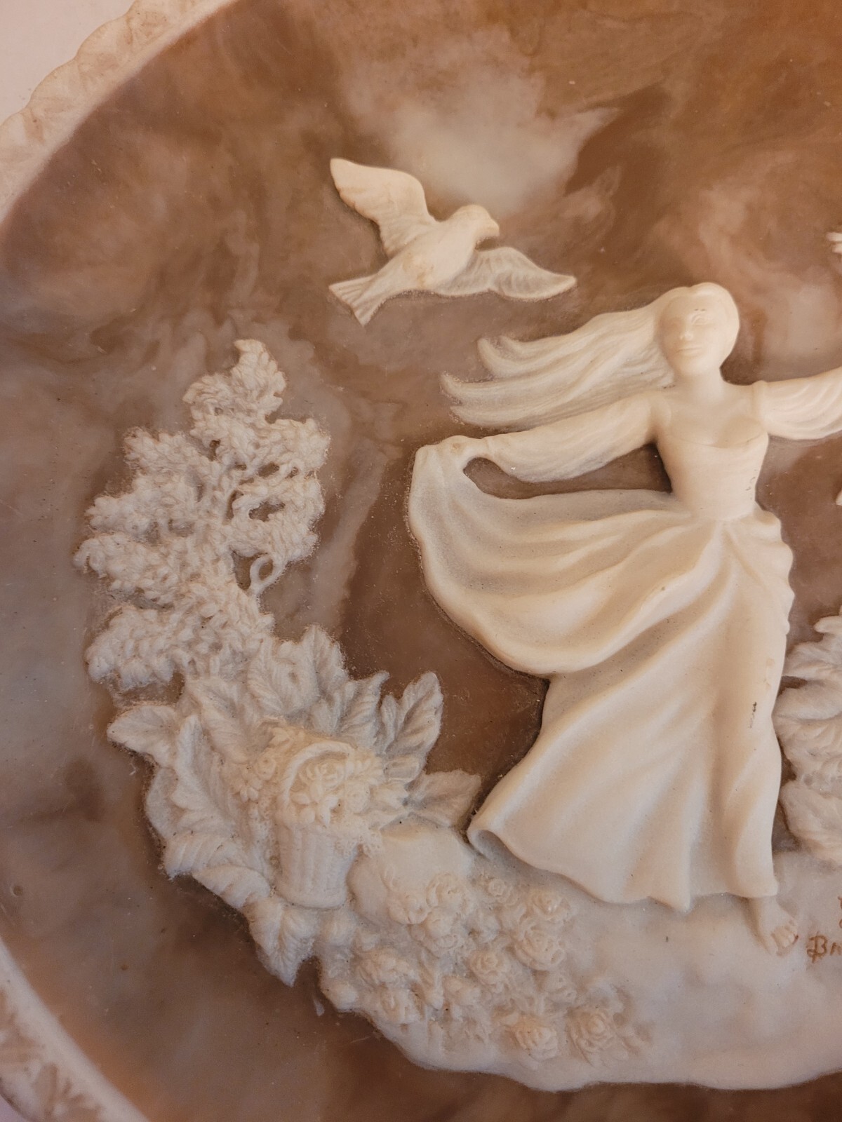 Solid Incolay Stone Cameo Collector Plate “To A Skylark” 1979 Vintage ...