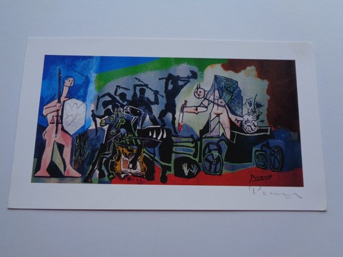 Pablo Picasso Lithograph La Guerre War Cubist Abstract Modern Art Blue ...