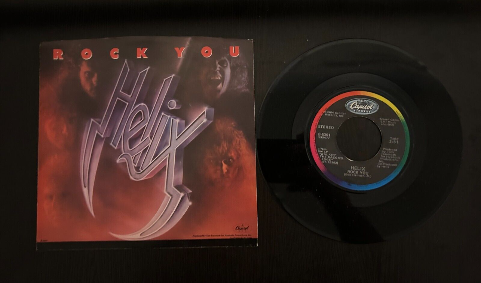 HELIX ROCK YOU 1984 7' SINGLE 45RPM CAPITOL RECORDS 8-5391 CLASSIC ROCK ...