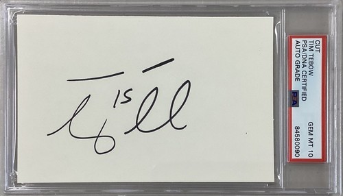 Tim Tebow Signed Cut Football Broncos Autograph Heisman HOF PSA/DNA GEM ...