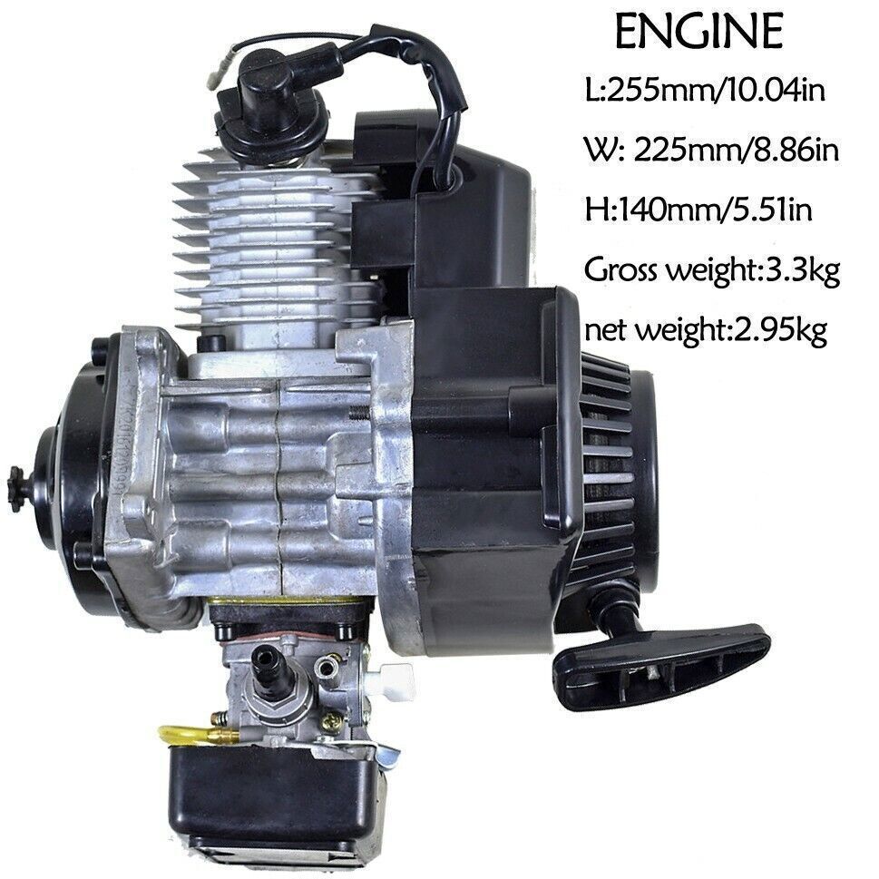 47cc 49cc 2 Stroke Pull Start Engine Complete Motor for Mini Pocket Pit ...