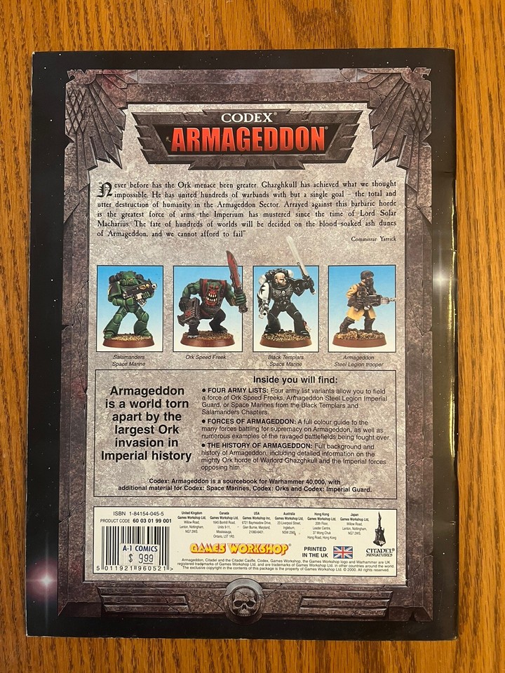 Games Workshop Warhammer 40K Codex ARMAGEDDON (3rd Edition) 2000 | eBay