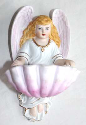 Angel Holy Water Font Cast Porcelain Vintage'60s Gesturing Hands ...