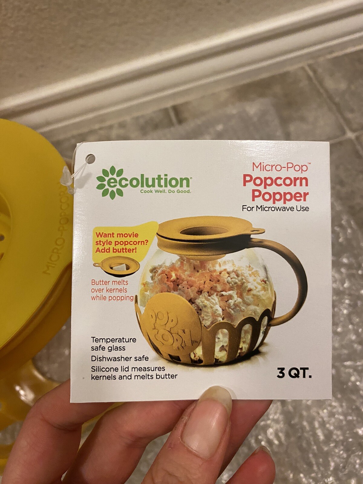 Ecolution Micro-Pop 3 Quart Microwave Popcorn Popper - Yellow ...