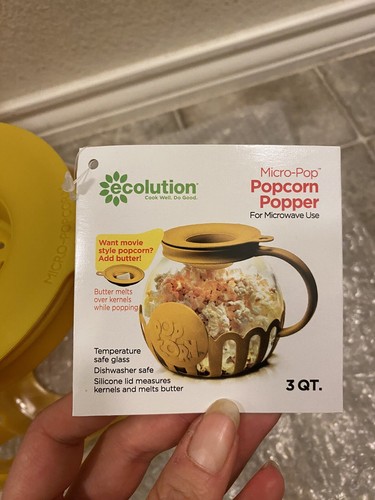 Ecolution Micro-Pop 3 Quart Microwave Popcorn Popper - Yellow ...