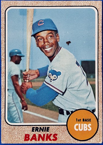1968 Topps Vintage Baseball Card #355, Ernie Banks, Chicago Cubs HOFer ...