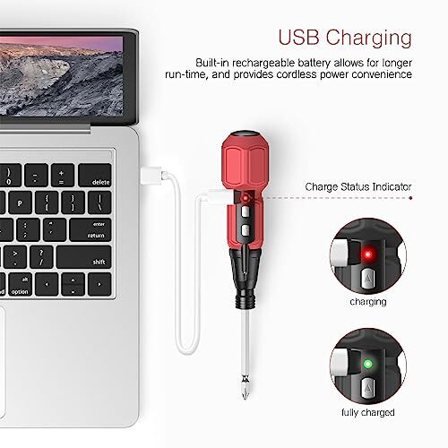 Portable Electric Screwdriver Rechargeable Cordless Repair Toos for ...