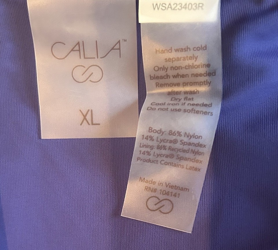 CALIA Mid Rise Bikini Blue Bottom Women Extra Large XL Blueberry ...