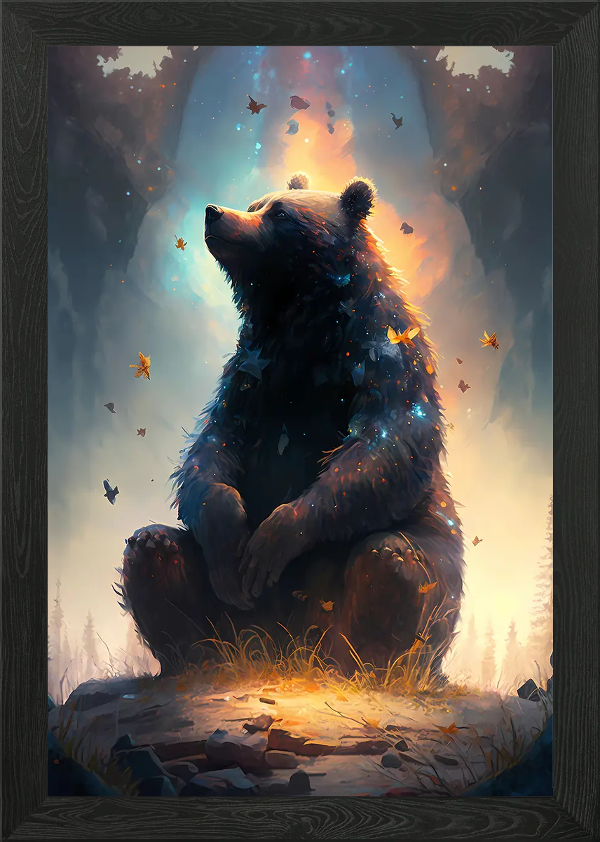 Bear Fairy tale setting Framed Wall Art Poster Canvas Print Picture ...