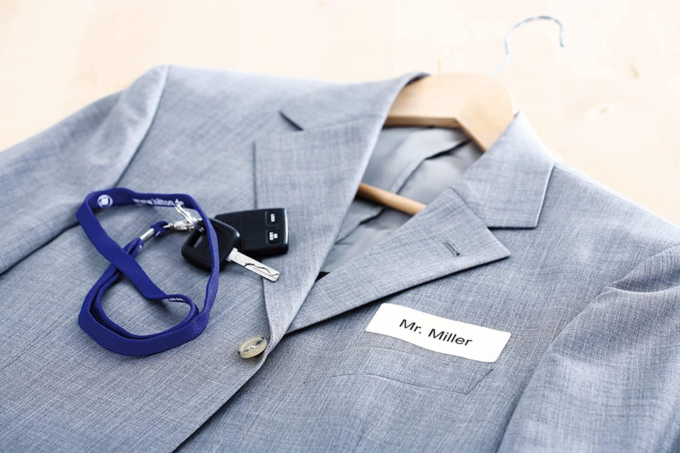 Flexible Self Adhesive Name Badge Labels, 16 Labels per A4 Sheet, 160 ...