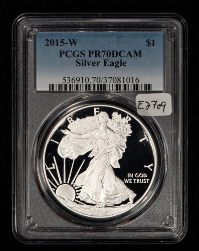 2015-W 1 oz Silver American Eagle Proof - Blue Label - PCGS PR 70 DCAM ...