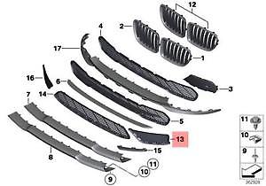 NEW BMW X1 E84 FRONT BUMPER TRIM GRILLE LEFT 7303755 51117303755 OEM NO ...