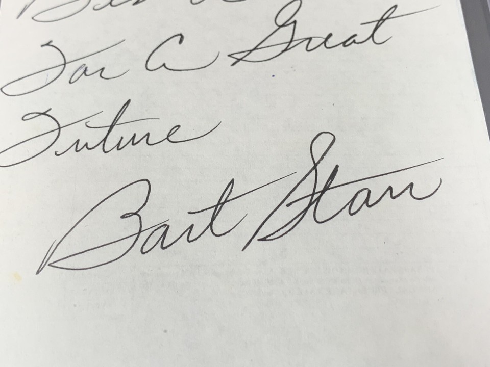 Bart Starr HOF NFL Packers Autograph Signed Note, PSA GRADE 10 Gem-Mint ...