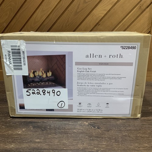 Allen + Roth Vented Gas Fireplace English Oak 45000-BTU Dual & Dual ...