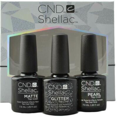 New CND Shellac Alluring Top Coats 7.3ml MATTE/PEARL/GLITTER | eBay