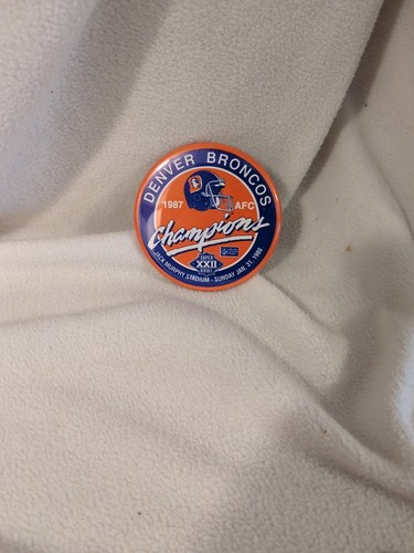 Denver Broncos Button Pin AFC Champions Vintage 1987 | eBay