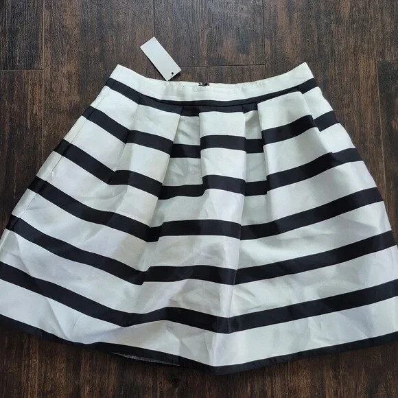 nwt I.N. San Francisco Stripe Full Skirt 7 Black+White Monochrome A ...