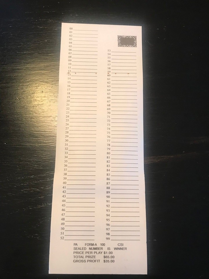 12 - # 100 Sure Tip Boards (00-99) Pull Tabs/Jar Tickets FREE Ship | eBay