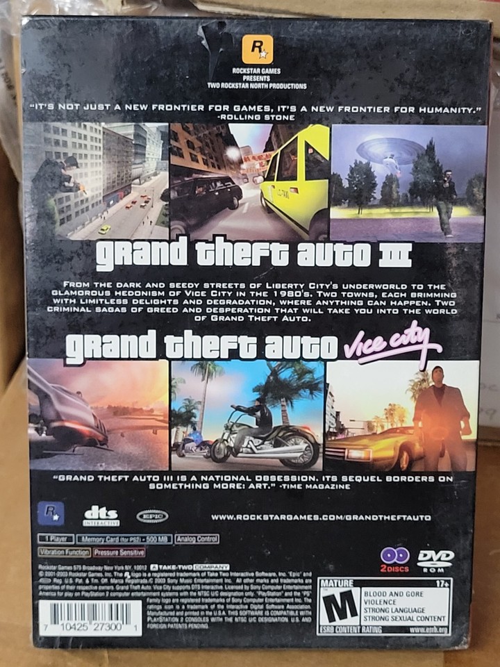 Grand Theft Auto Double Pack Greatest Hits (2003) Brand New Factory ...