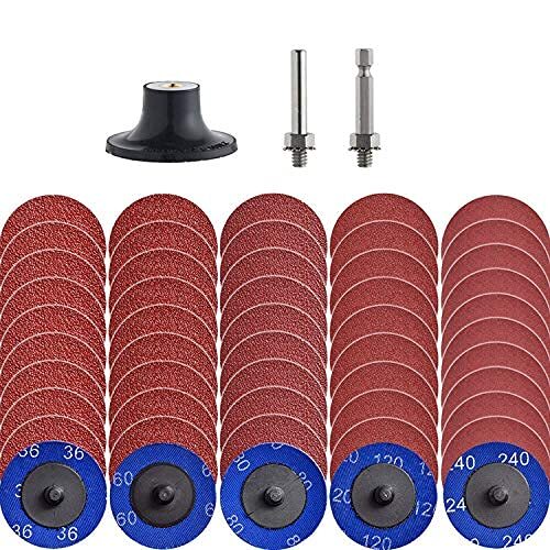 50 Pcs Mixup 2 inch roll Lock Quick Change Discs Set, A/O Sanding Discs ...