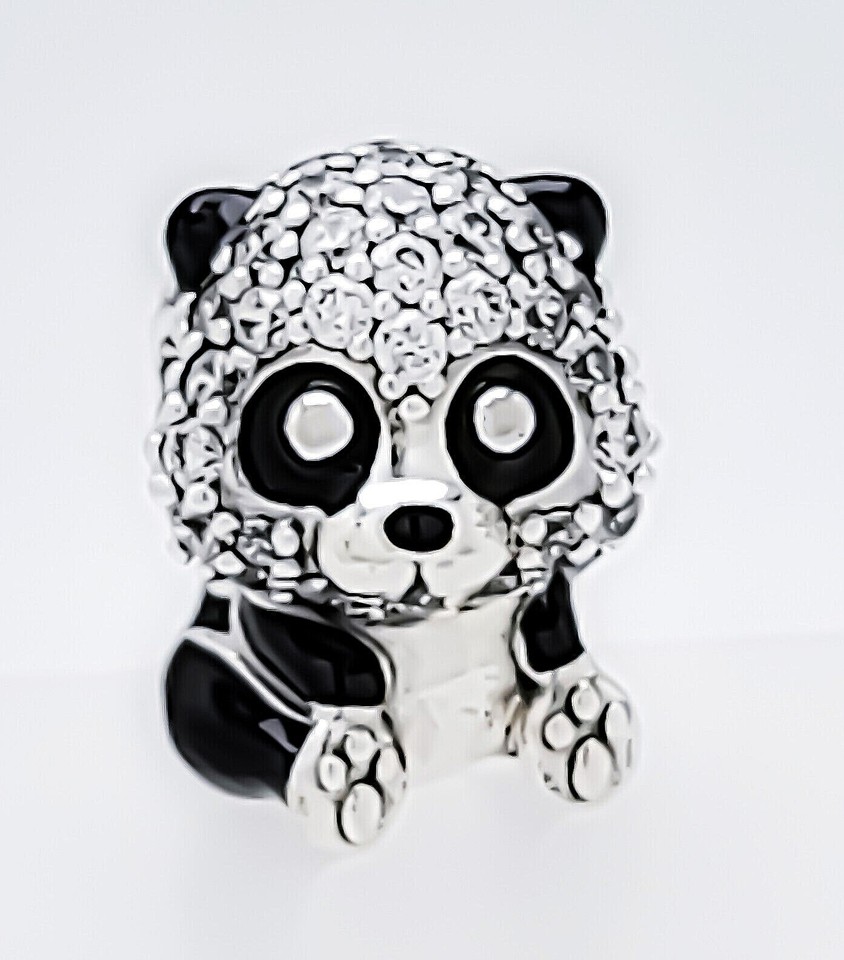 New 100% PANDORA 790771C01 Sterling Silver Black CZ Sparkling Cute ...