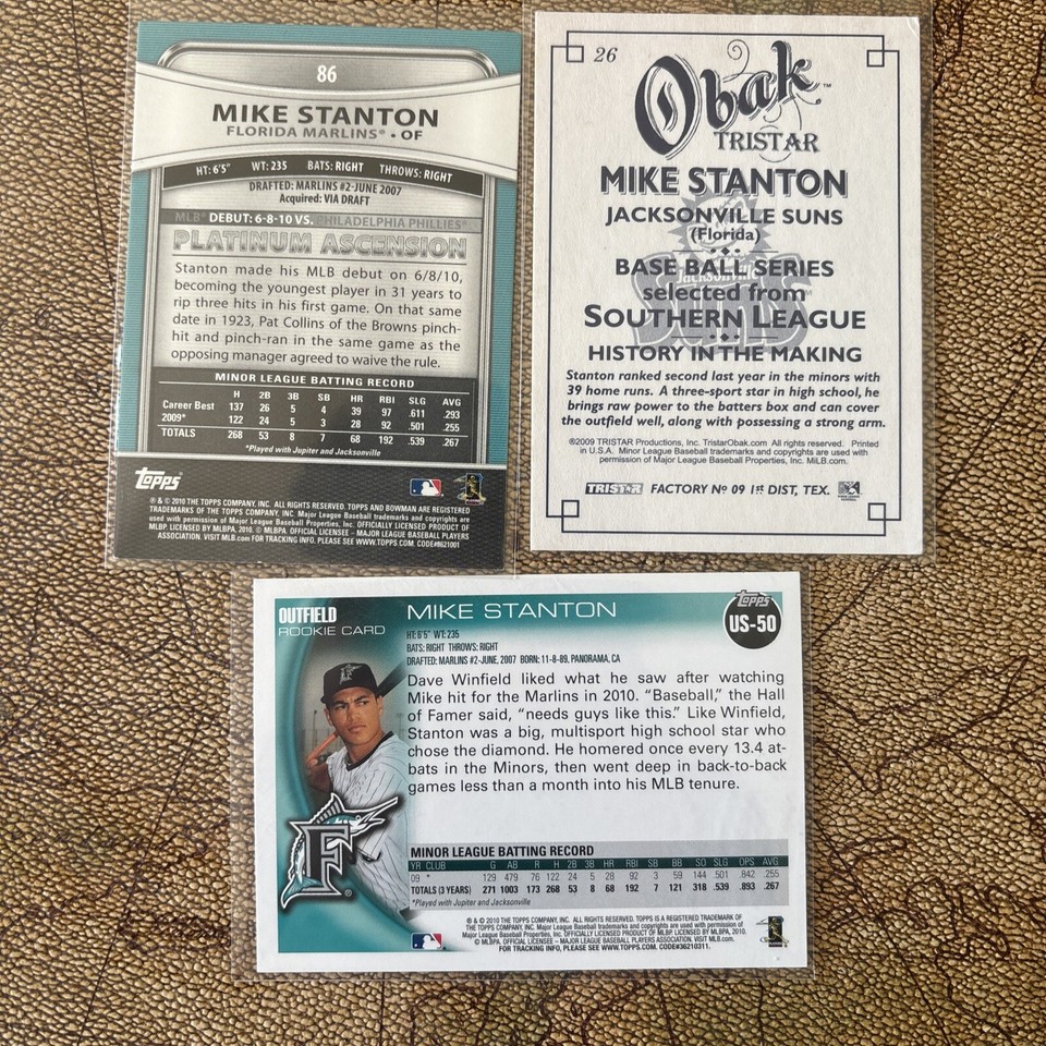 Lot of 3 2010 Mike Stanton Bowman/Topps Rookie Cards! | eBay