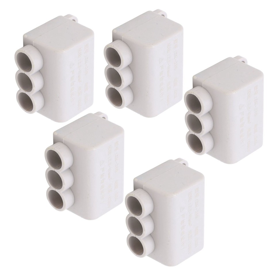 5pcs Quick Terminal Blocks 1 In 2 Out Brass High Power Inline Junction ...