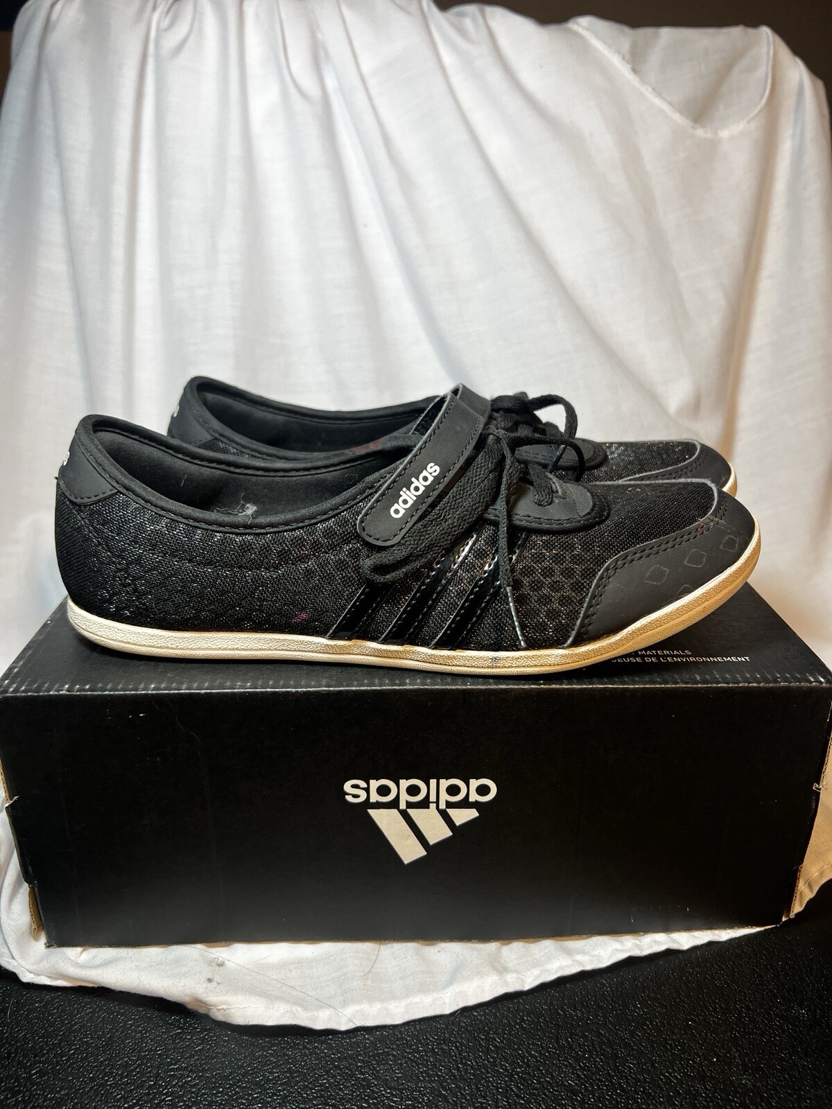 Adidas Women’s Black Casual Shoes Size 7.5 Low Top Comfort Sneakers | eBay