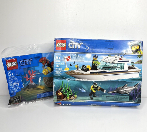 LOT of 2 Lego 60221 & 30370 DIVING YACHT Lego city boat ocean diver | eBay