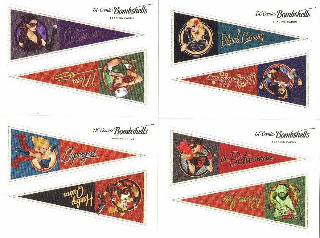2017 Cryptozoic DC Comics Bombshells Pennant Sticker Set Of 4 Cards K1 ...