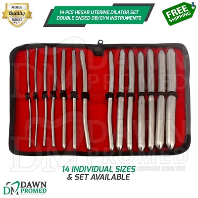 14 Pcs Hegar Uterine Dilator Set Double Ended OB/GYN Instruments German ...