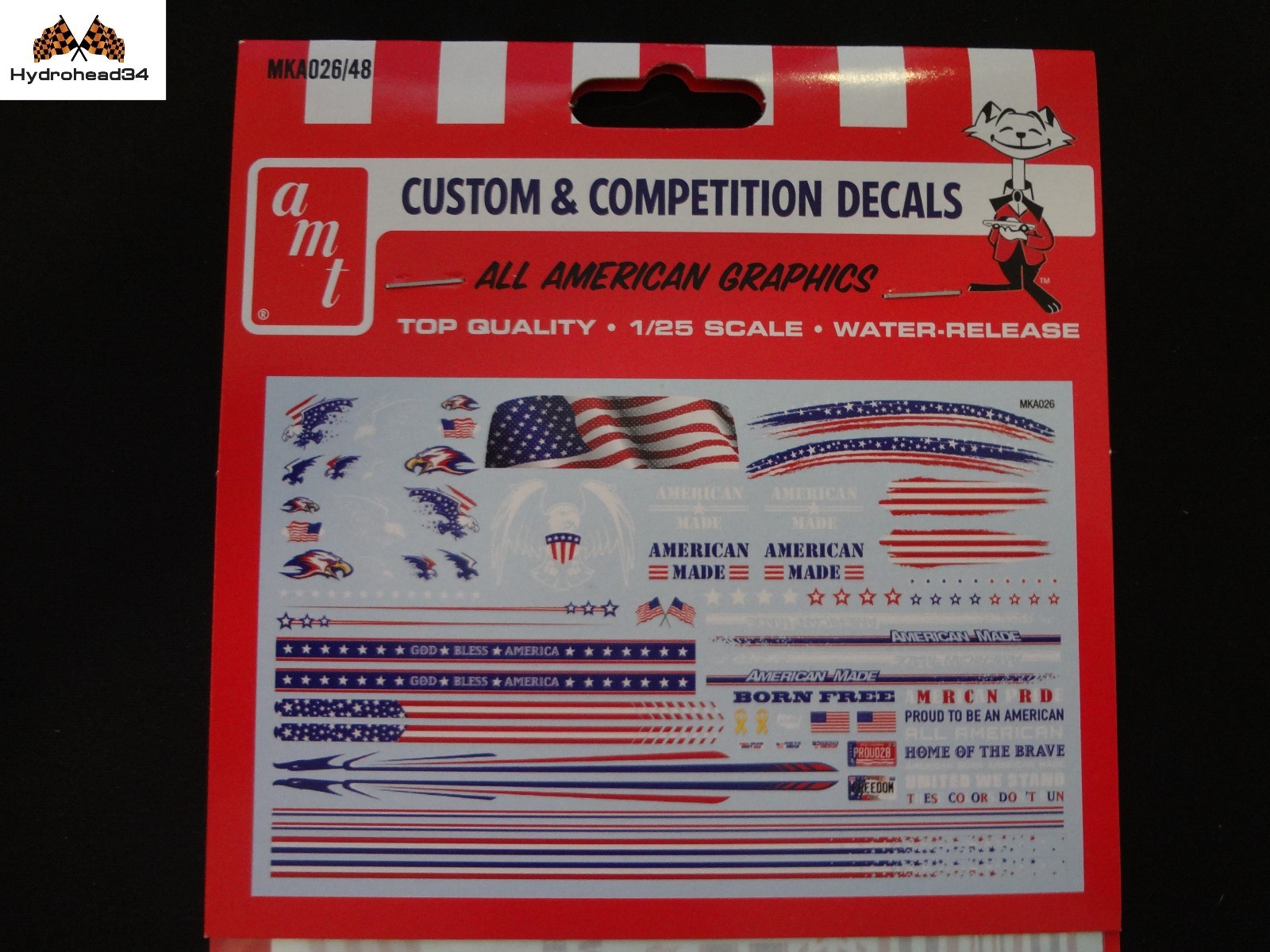AMT Custom & Competition Water Release Decals "All American Graphics" 1 ...