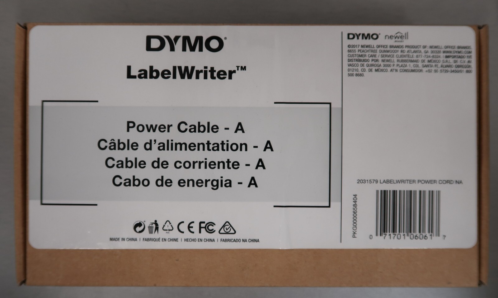 Dymo 2031579 Labelwriter Power Cord Na for sale online | eBay