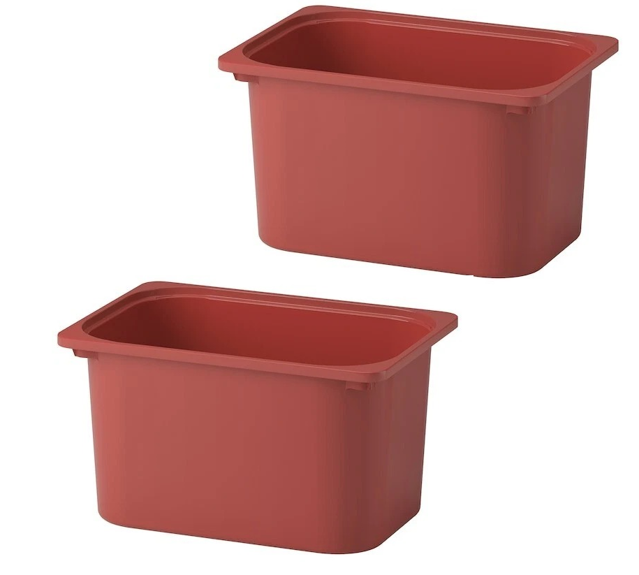 2x Trofast Plastic Storage Box Organiser 42x23cm Home Toy Shelf ...