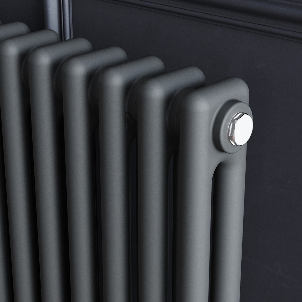 Traditional Radiator 2 Column Cast Iron Bathroom Heating Rad Anthracite ...