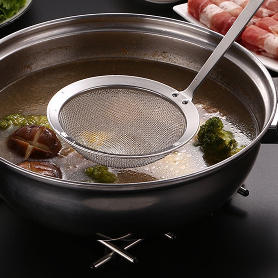 Kitchen Sieve Stainless Steel Sieves Food Mesh Strainer Cooking Oil ...
