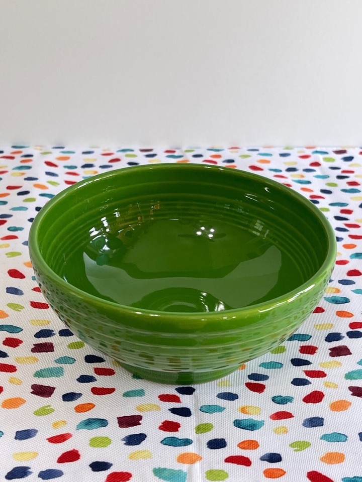 Fiestaware Shamrock Medium Rice Bowl Fiesta Retired Green Footed Bowl ...